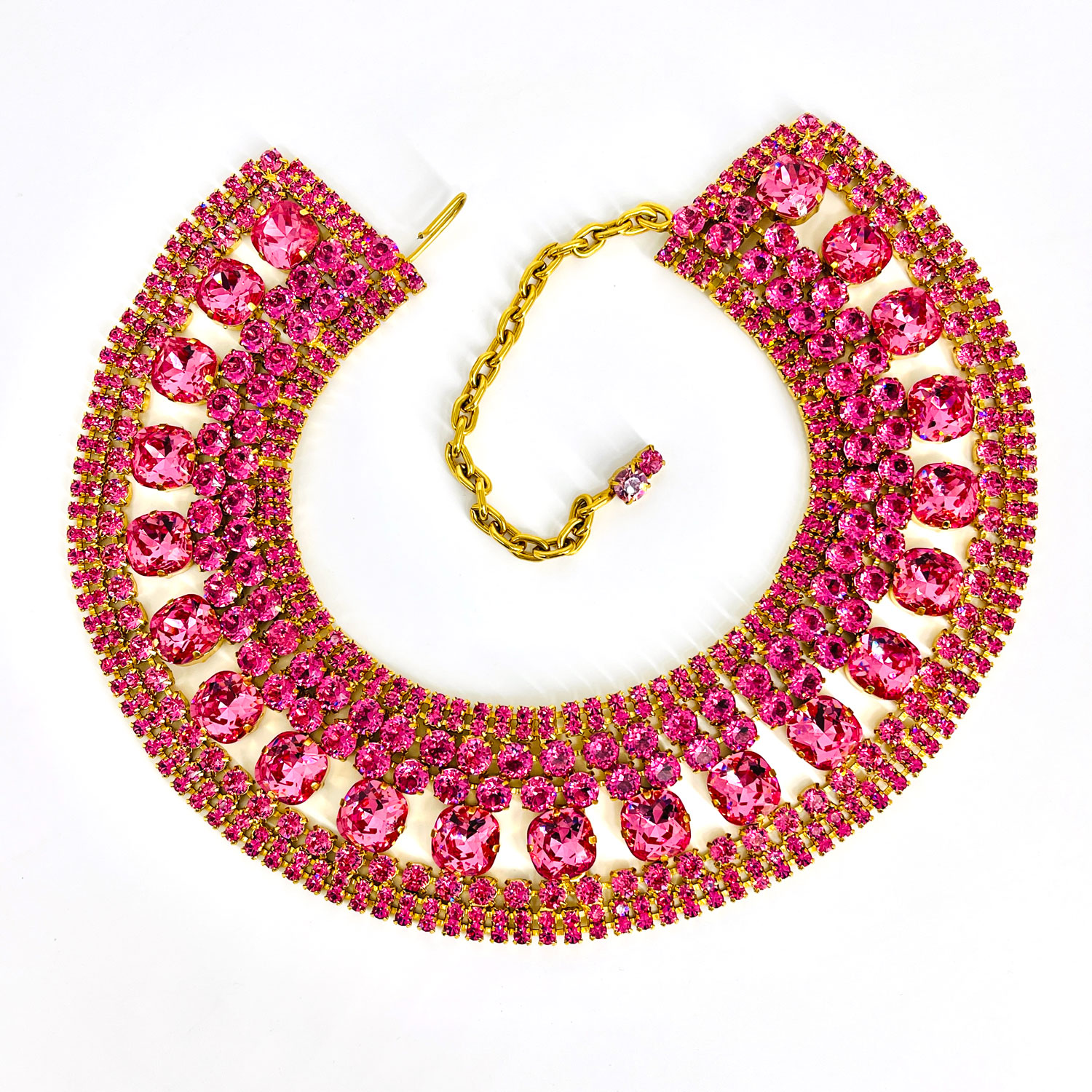 Rose Crystal Cleopatra Collar Necklace - Alan Anderson Design