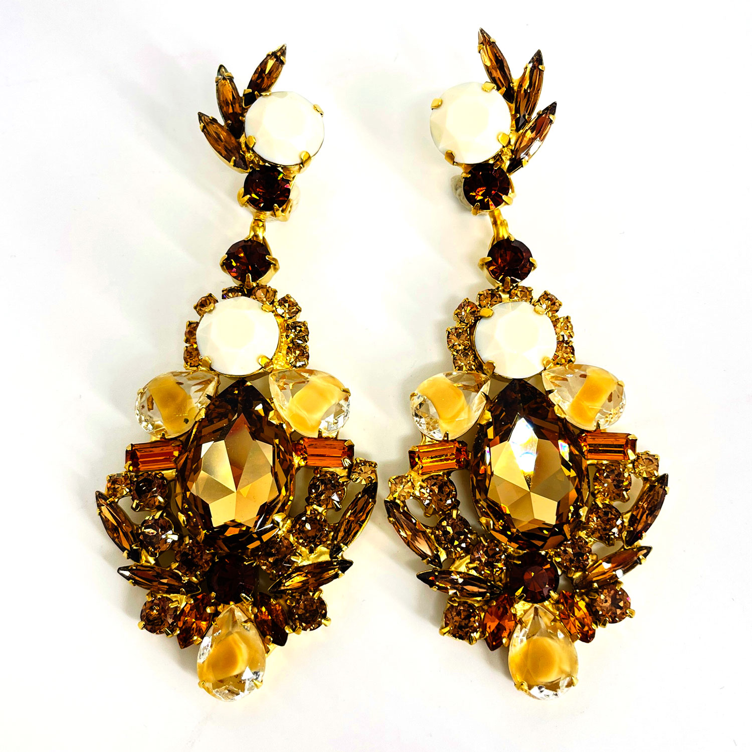 Topaz and Ivory Drop Earrings - Alan Anderson Design